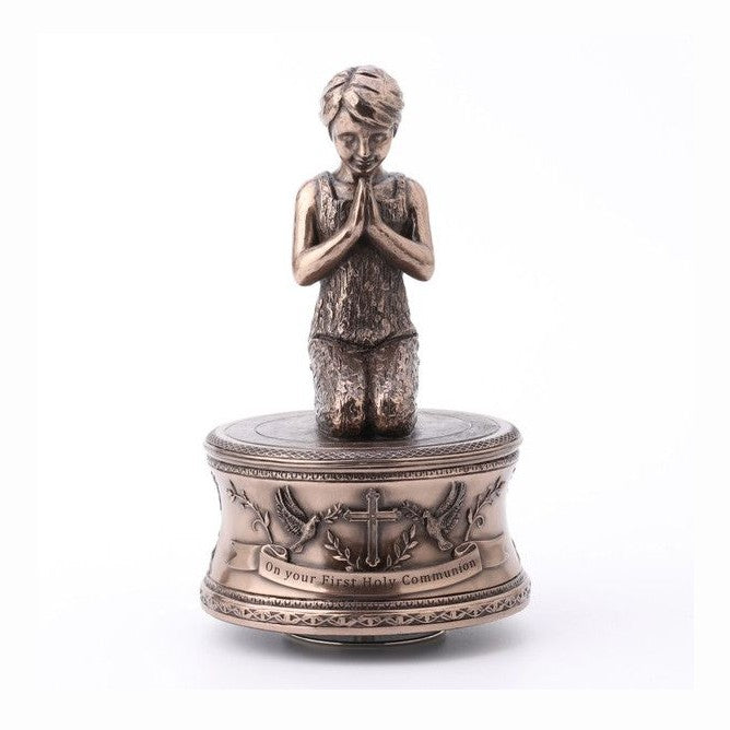 Girl's First Holy Communion Music Box – Religious Gift – Red Earth
