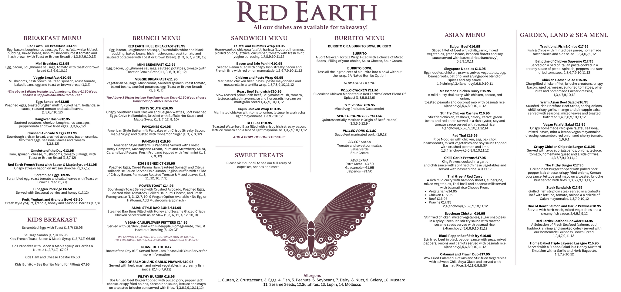 Menu – Red Earth